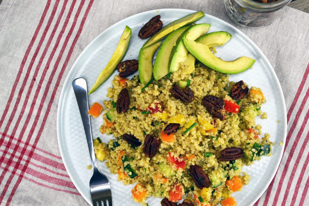 Rainbow Quinoa Salad with Spiced Pecans - A Vital Yopp!